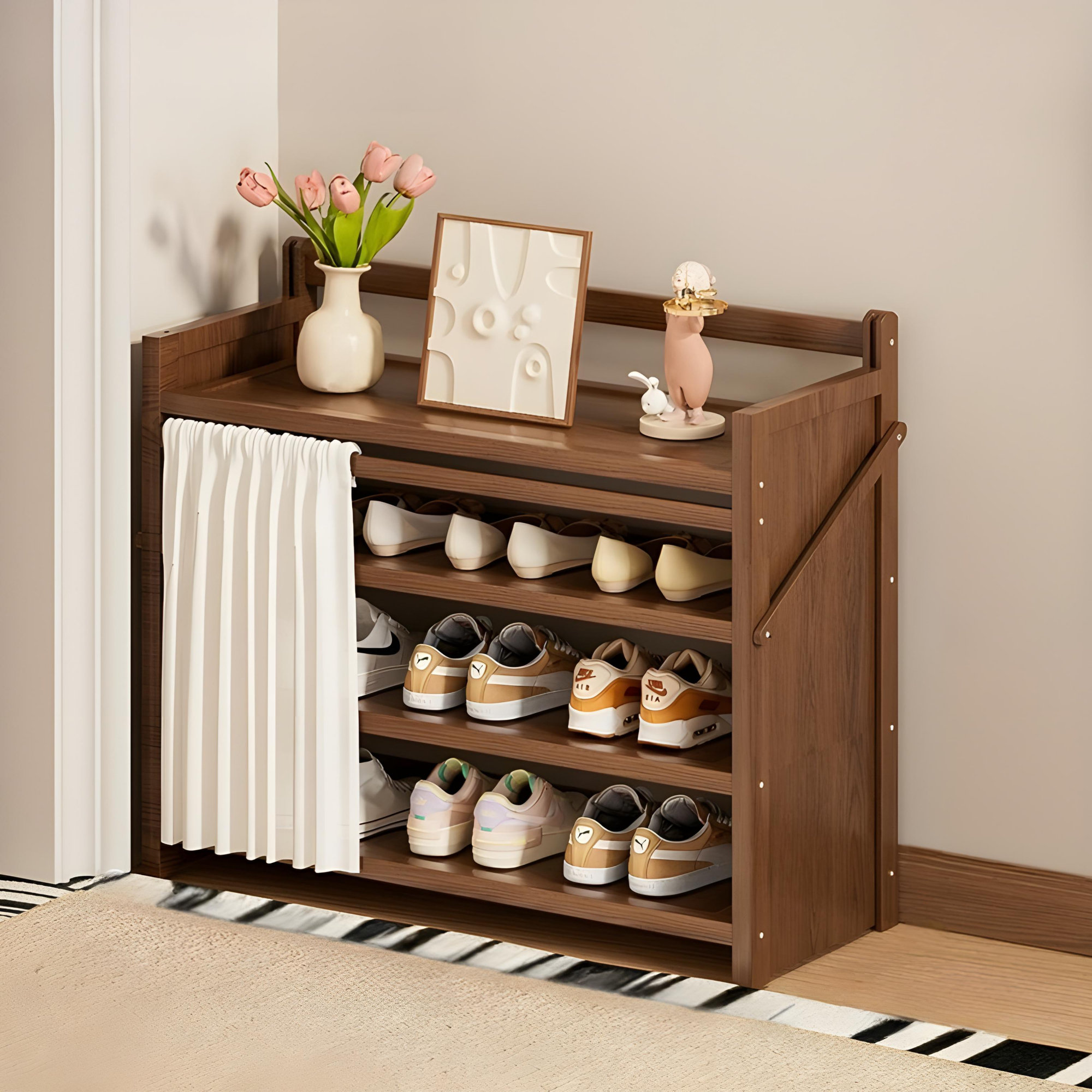 Red Barrel Studio® Free Installation Folding Bamboo Shoe Rack - Multi ...