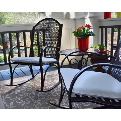Tortuga Outdoor Metal Garden Rocker - 3Pc Set (2 rockers, 1 side table ...