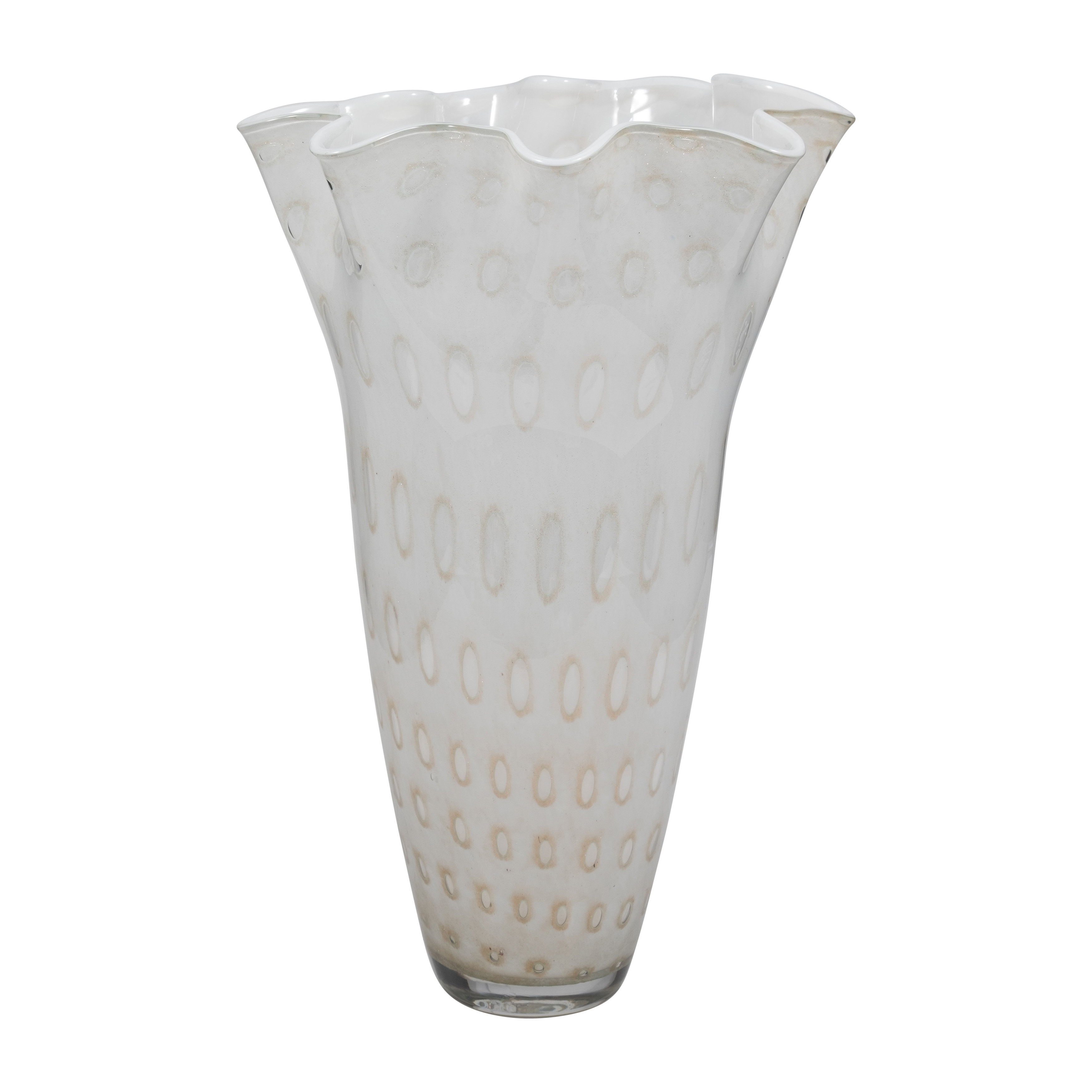 Red Barrel Studio® Elegant 20" Meira Ivory Bouquet Glass Vase in ...