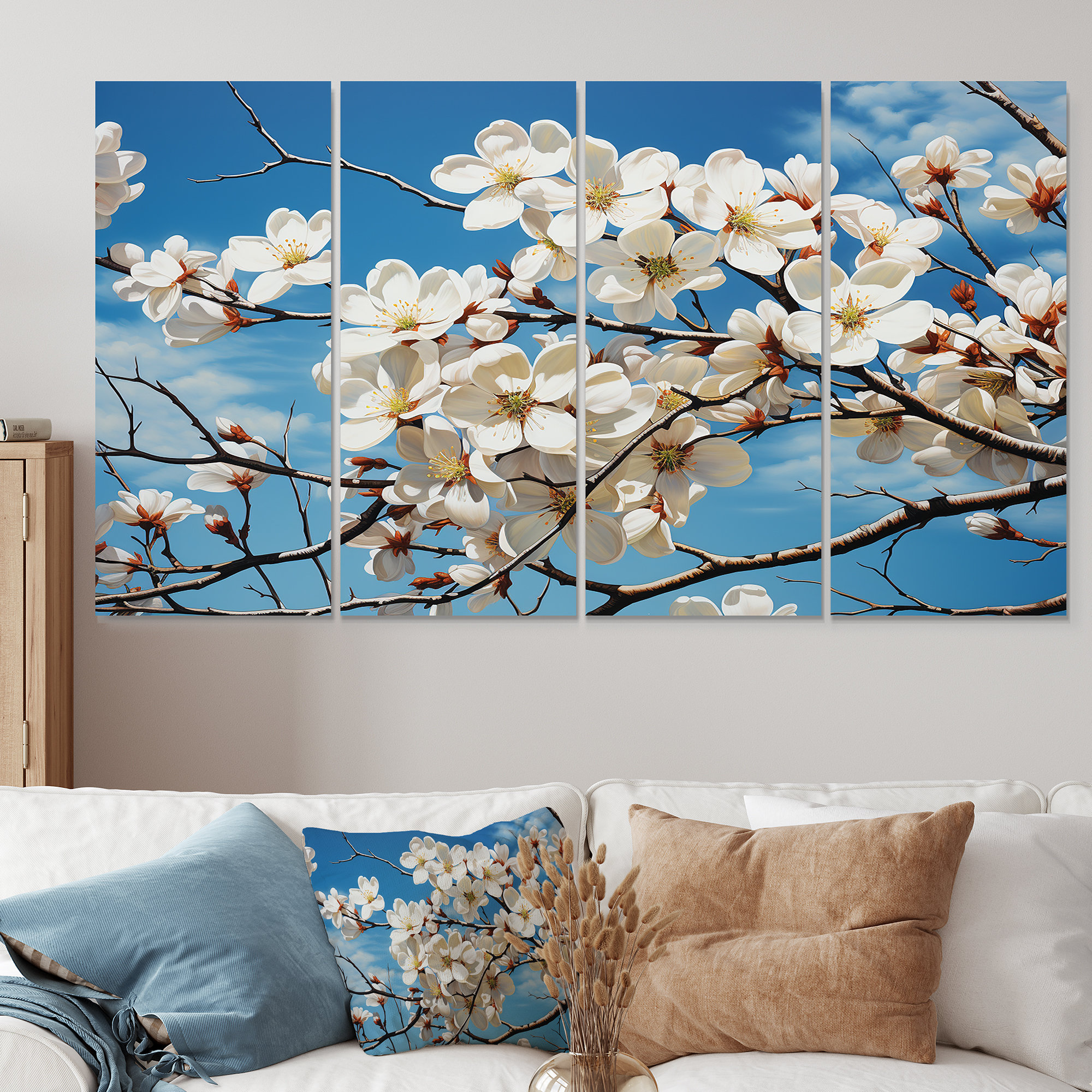 Winston Porter Tranquil White Dogwood Flowers II - Dogwood 4 Piece Wall ...