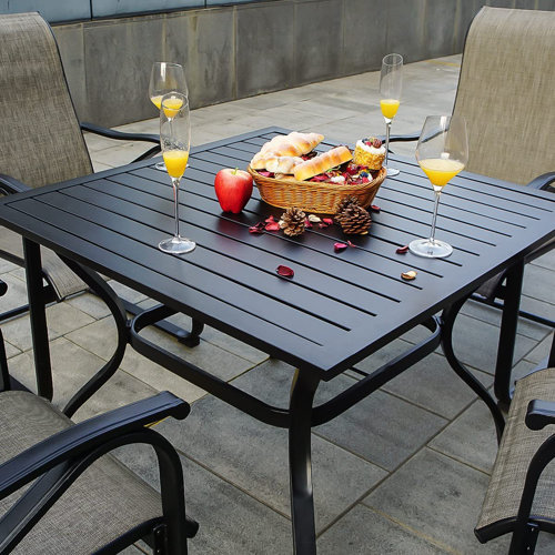 Black Patio Dining Tables You'll Love | Wayfair
