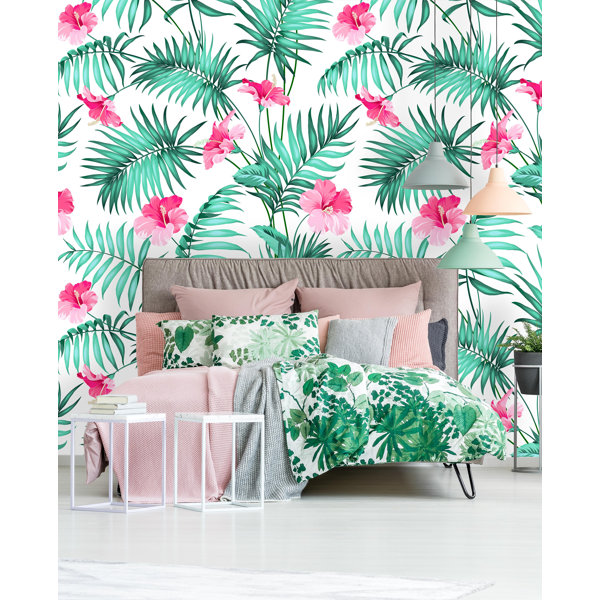 Bay Isle Home™ Polegate Removable Palm Leaves Flowers 8.33' L x 25" W ...