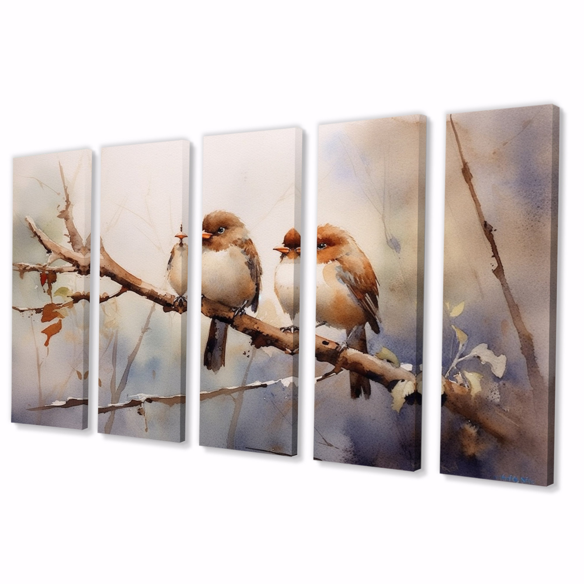 Lark Manor Beige And Brown Sparrow Birds I - Animals Wall Art Living ...
