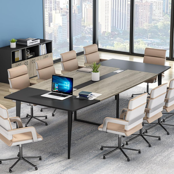 Ebern Designs Billey 8FT Conference Table,Boat Shaped Meeting Table ...