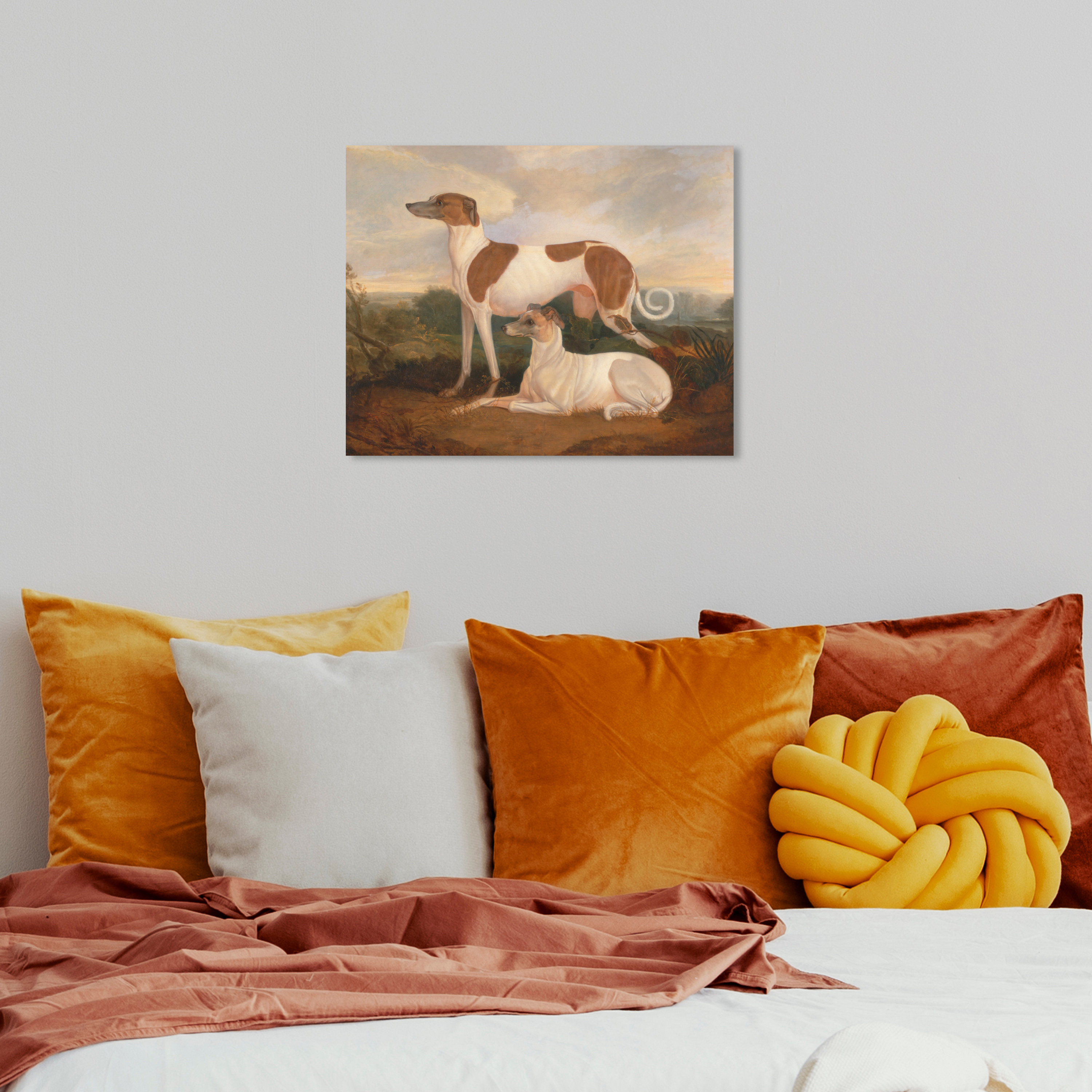 Red Barrel Studio® Aziana Two Greyhounds in a Landscape by Charles ...