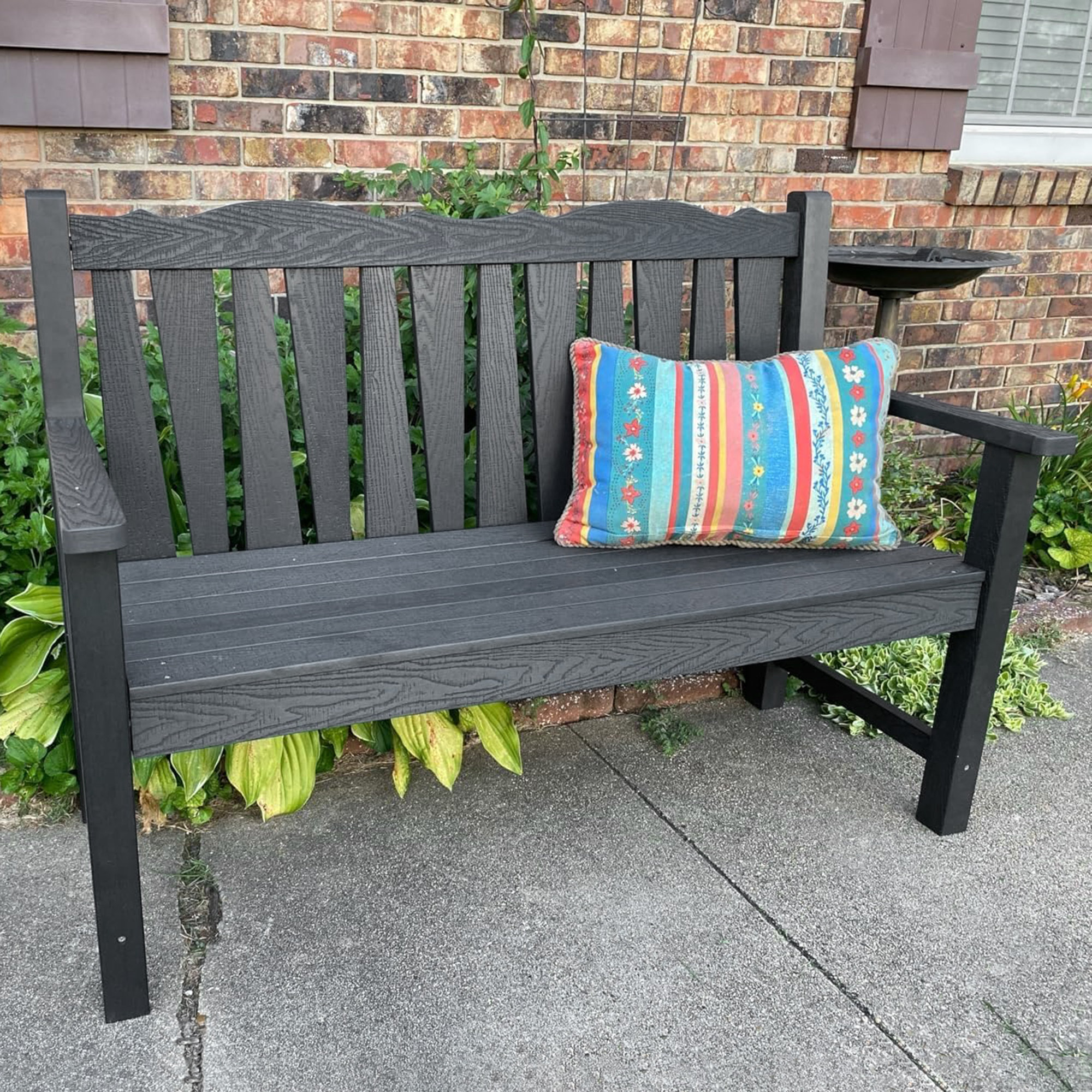 One Allium Way® 2-Person Garden Benches for Outdoors, All Weather HIPS Patio Bench Holds up to ...