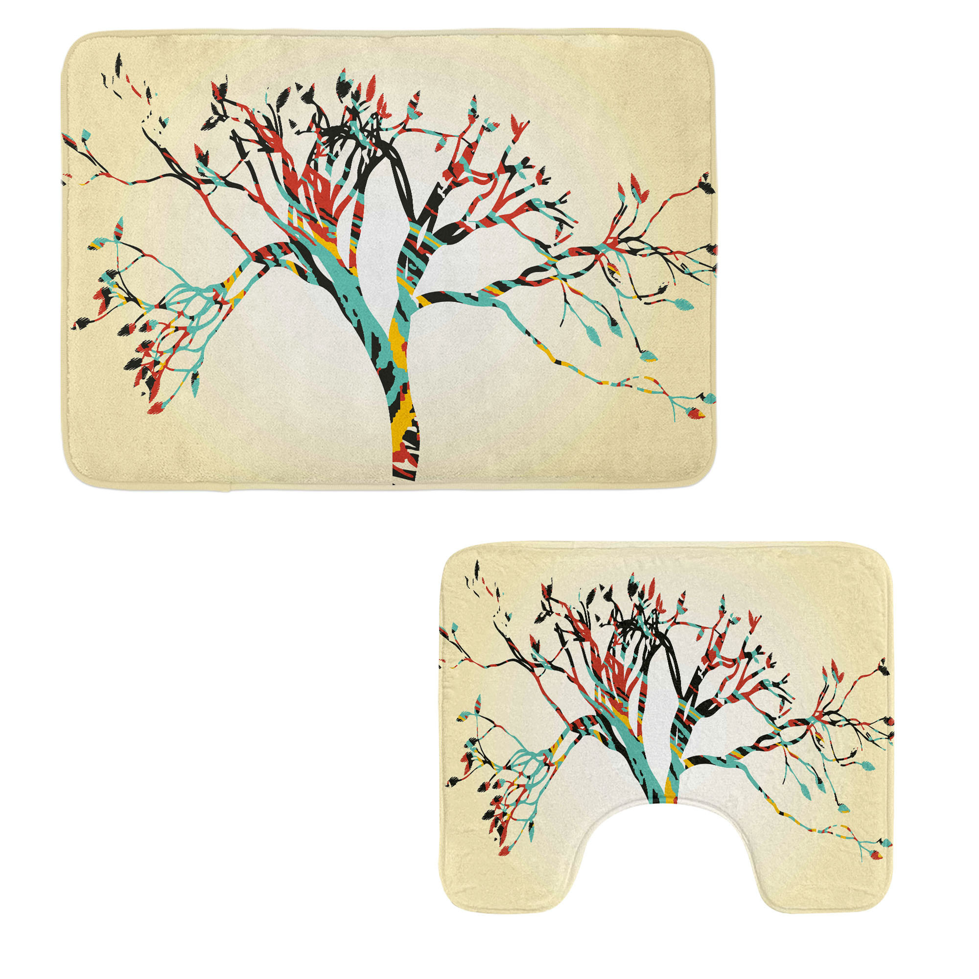 East Urban Home Vintage Bathroom Rug Set 2 Pieces Rectangle & Contour ...