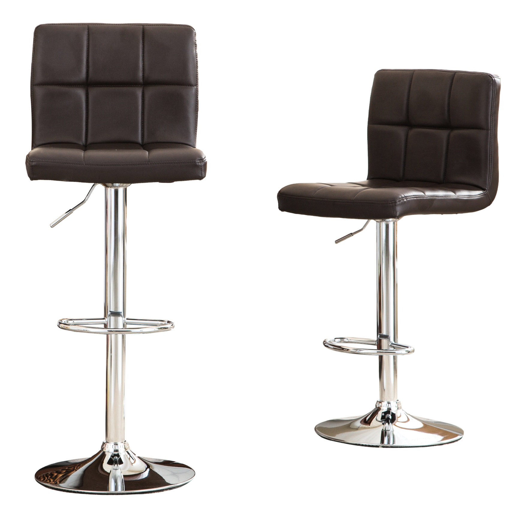 Red Barrel Studio® 2pcs Brown Hydraulic Swivel Stools. Faux Leather ...