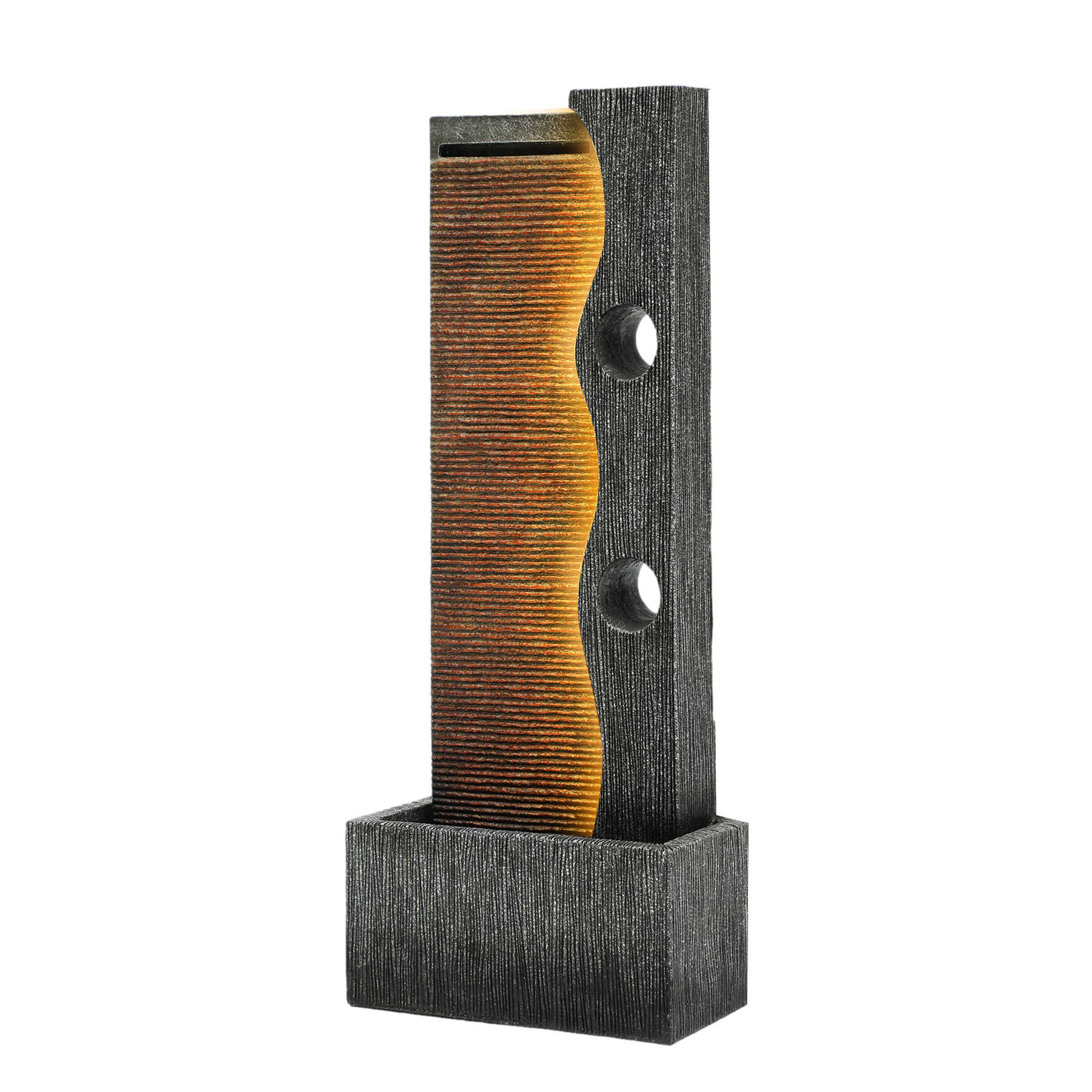 Wrought Studio™ 39"H Extra-Large Waterfall Resin Outdoor Fountain with ...