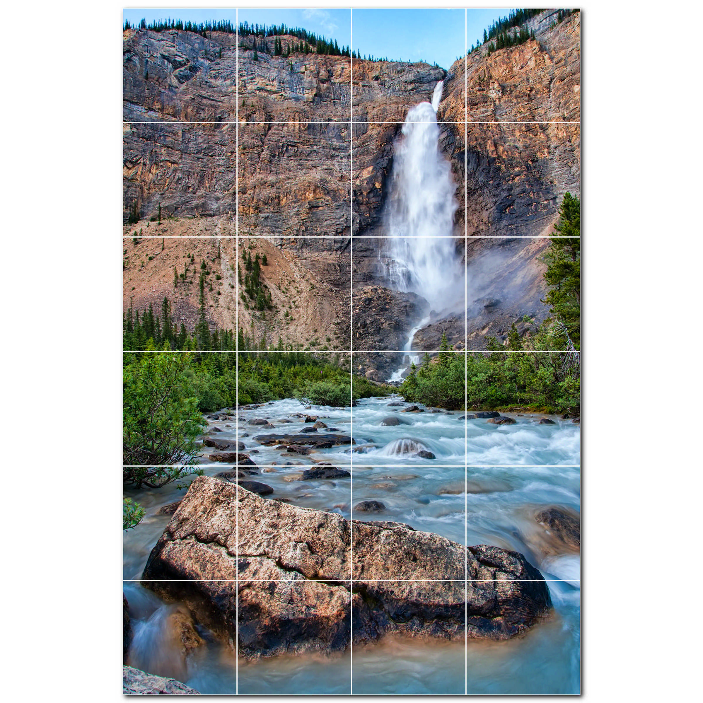 Picture-Tiles.com 32" x 48" Ceramic Waterfalls Photo Decorative Mural ...