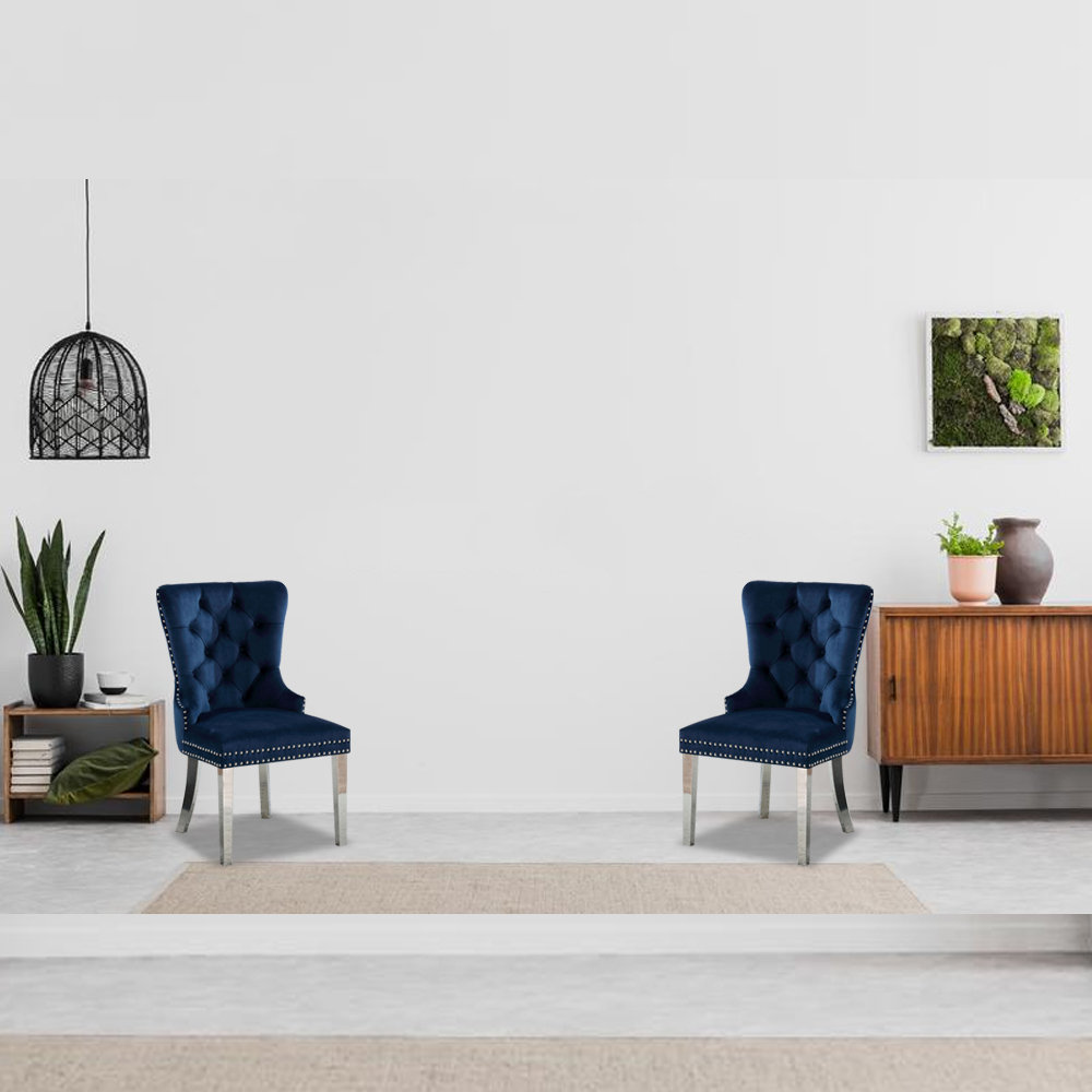 Rosdorf Park Gilland Chair (2/Ctn) In Navy Finish - Wayfair Canada