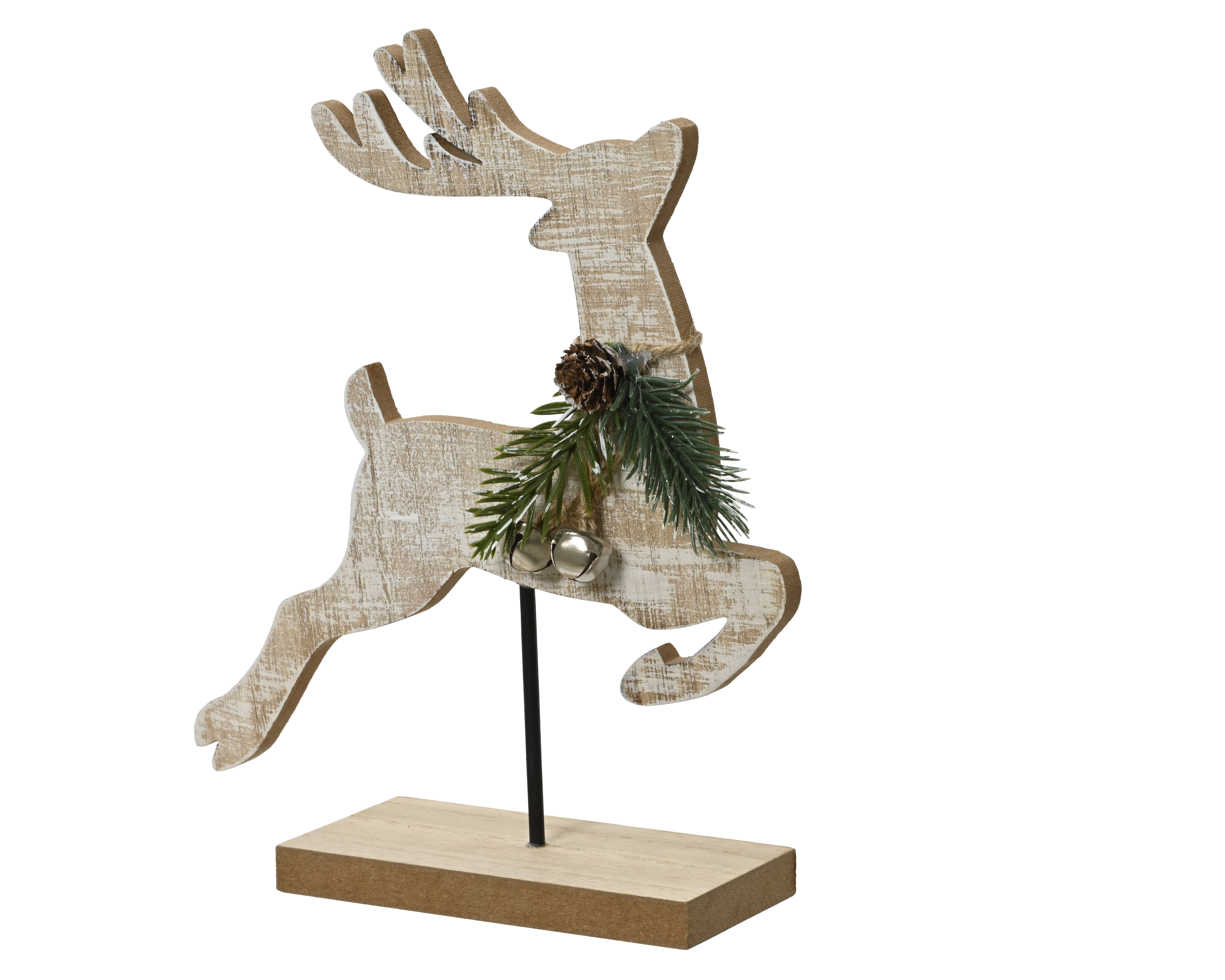 The Seasonal Aisle MDF Leaping Reindeer with Bell Necklace | Wayfair.co.uk