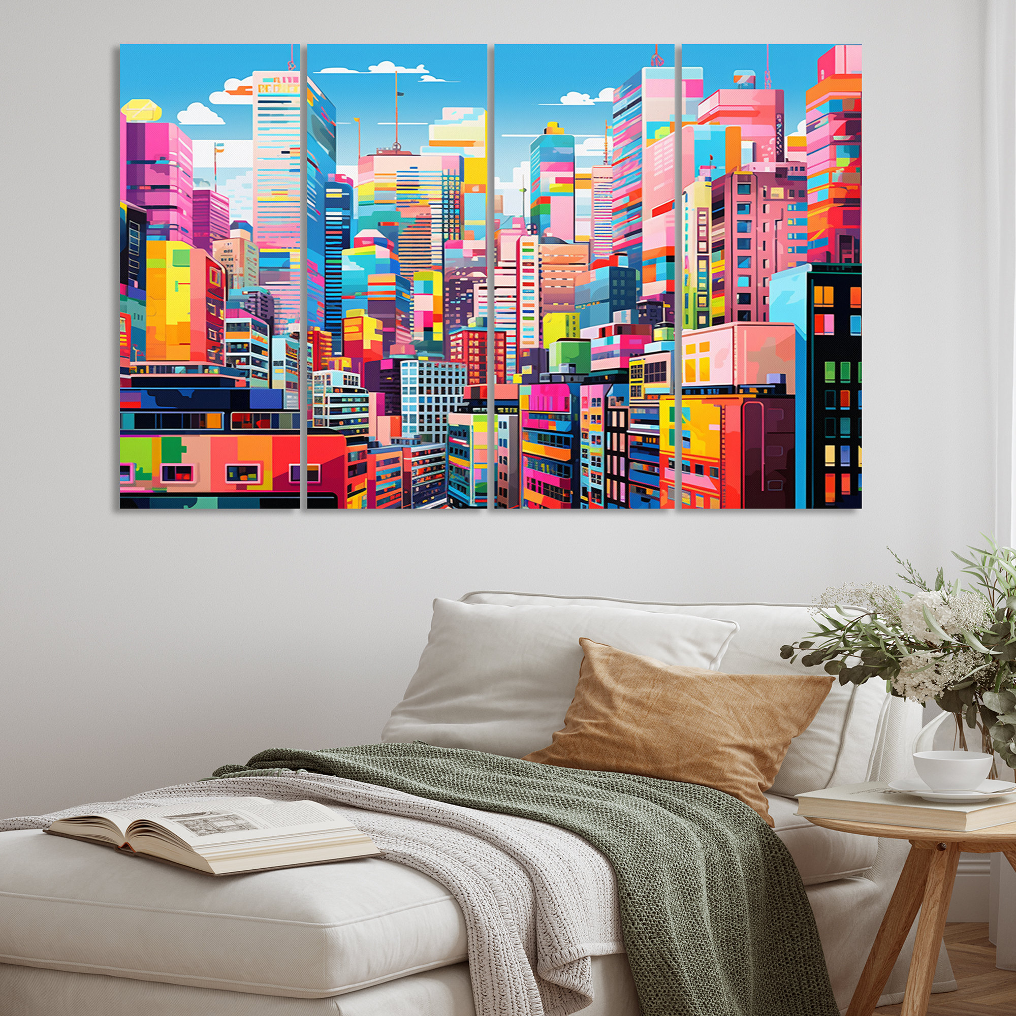 Design Art Colorful City Tokyo Popart III - Tokyo Metal Art Print Set ...
