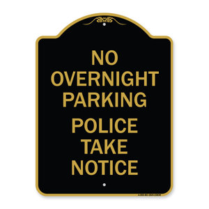 Signmission Designer Series Sign - No Overnight Parking - Police Take ...