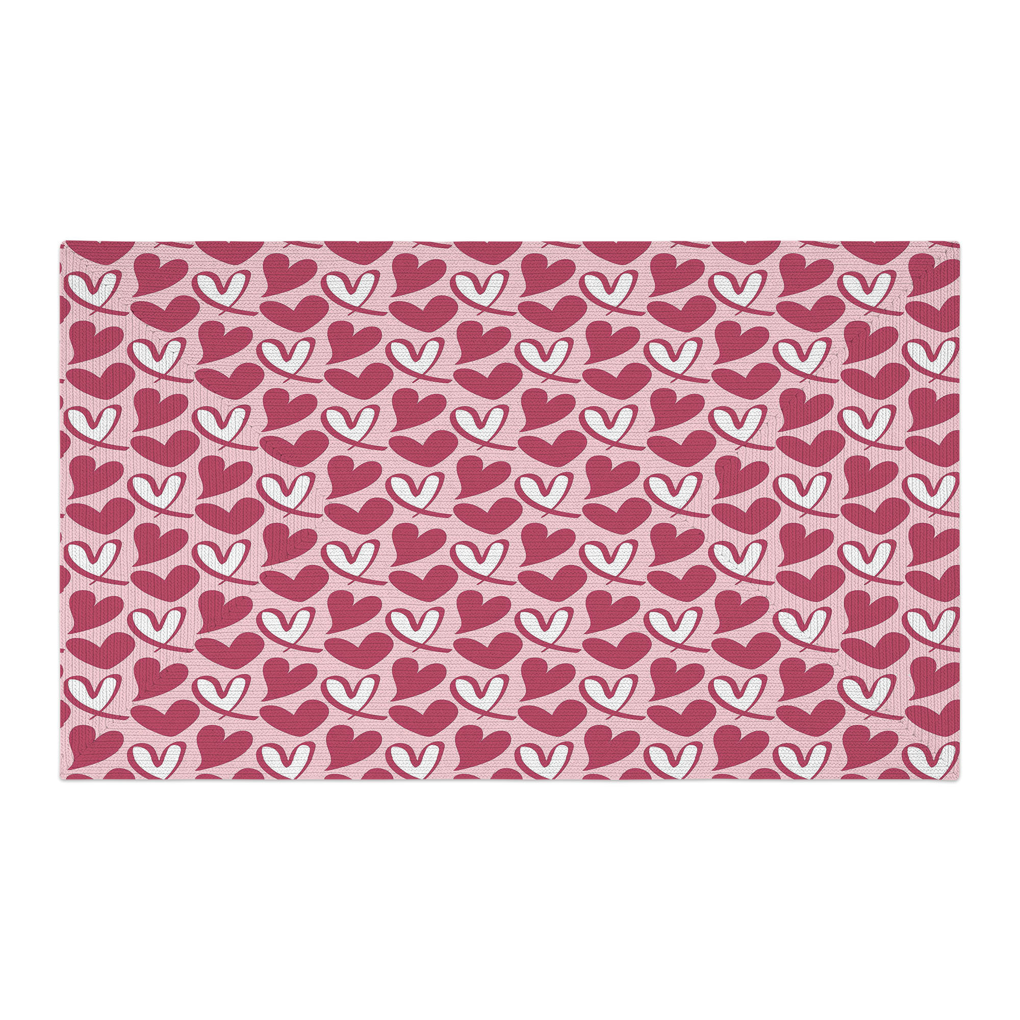 East Urban Home Love-filled Heart Sprinkles Braided Rug | Wayfair