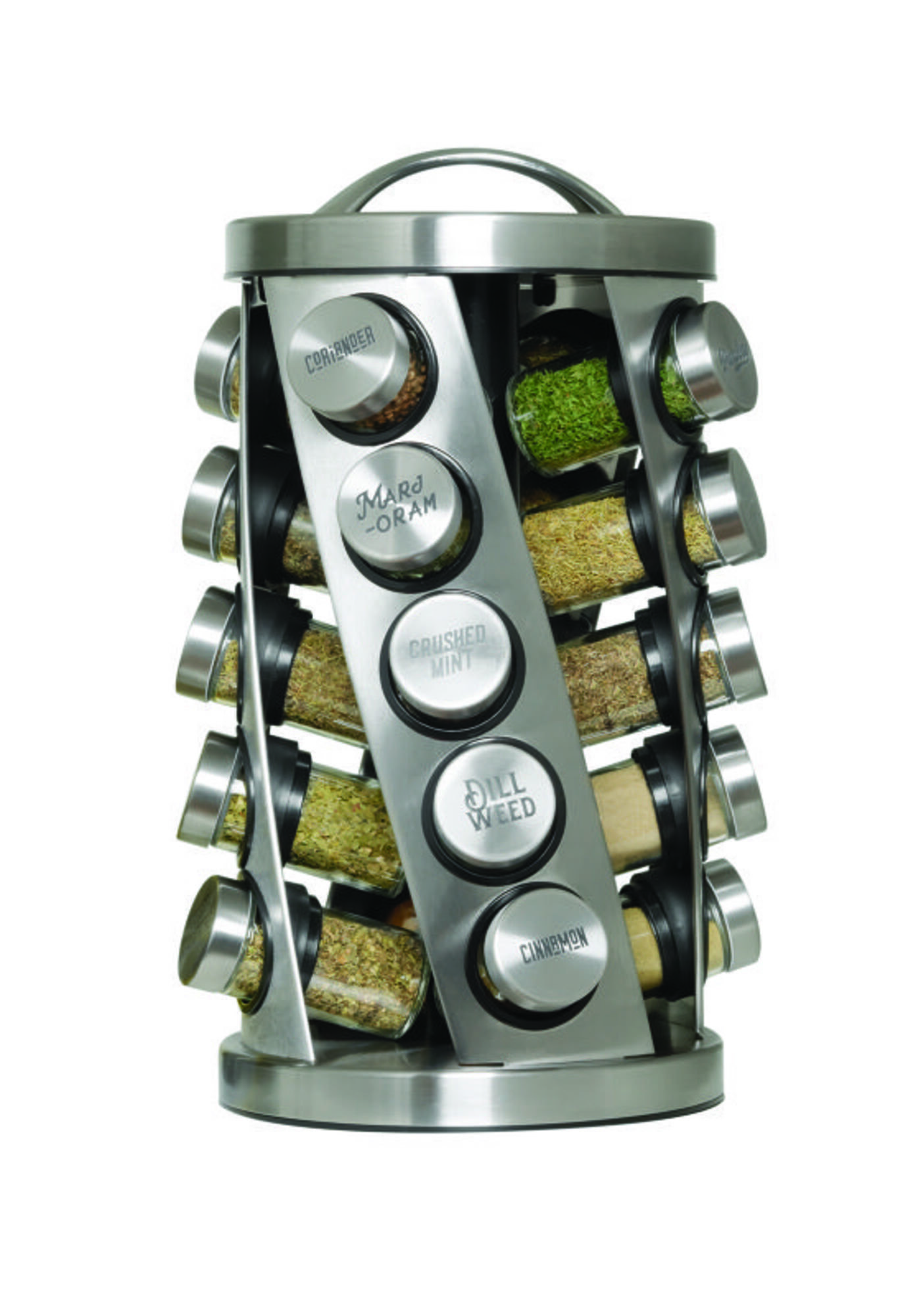 Kamenstein 20 Jar, Revolving, on Counter Top Twist Spice Rack with 20 Jars Filled with Spice ...
