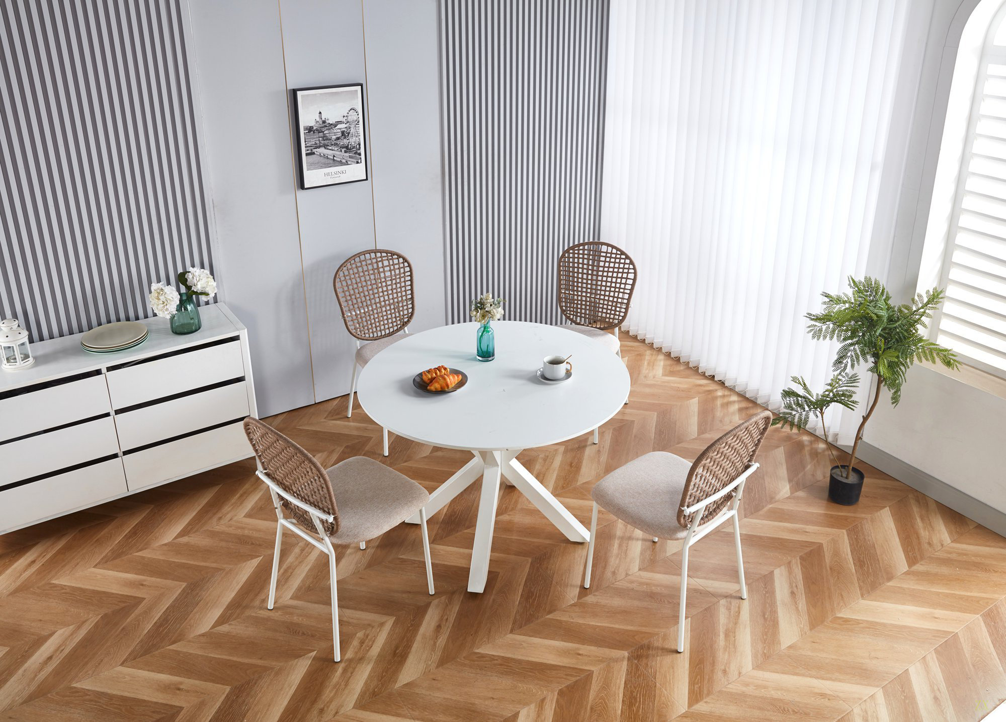 Bay Isle Home™ Mid-Century Dining Table For 4-6 People With Mdf Table ...