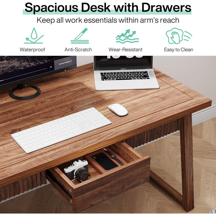 Red Barrel Studio® Bryonhall 55.1'' Desk | Wayfair