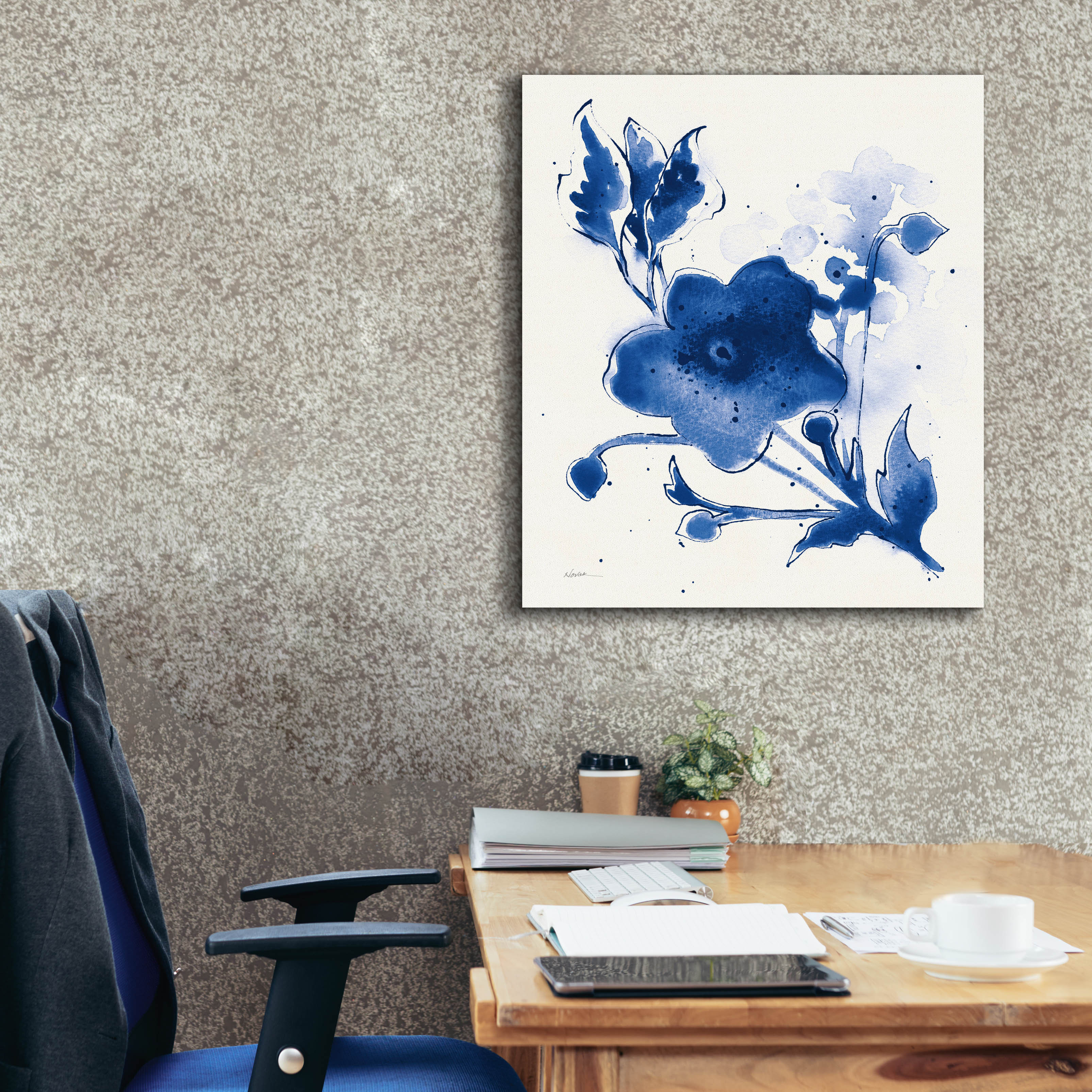 Winston Porter 'Independent Blooms Blue 2 V2' by Shirley Novak Canvas ...