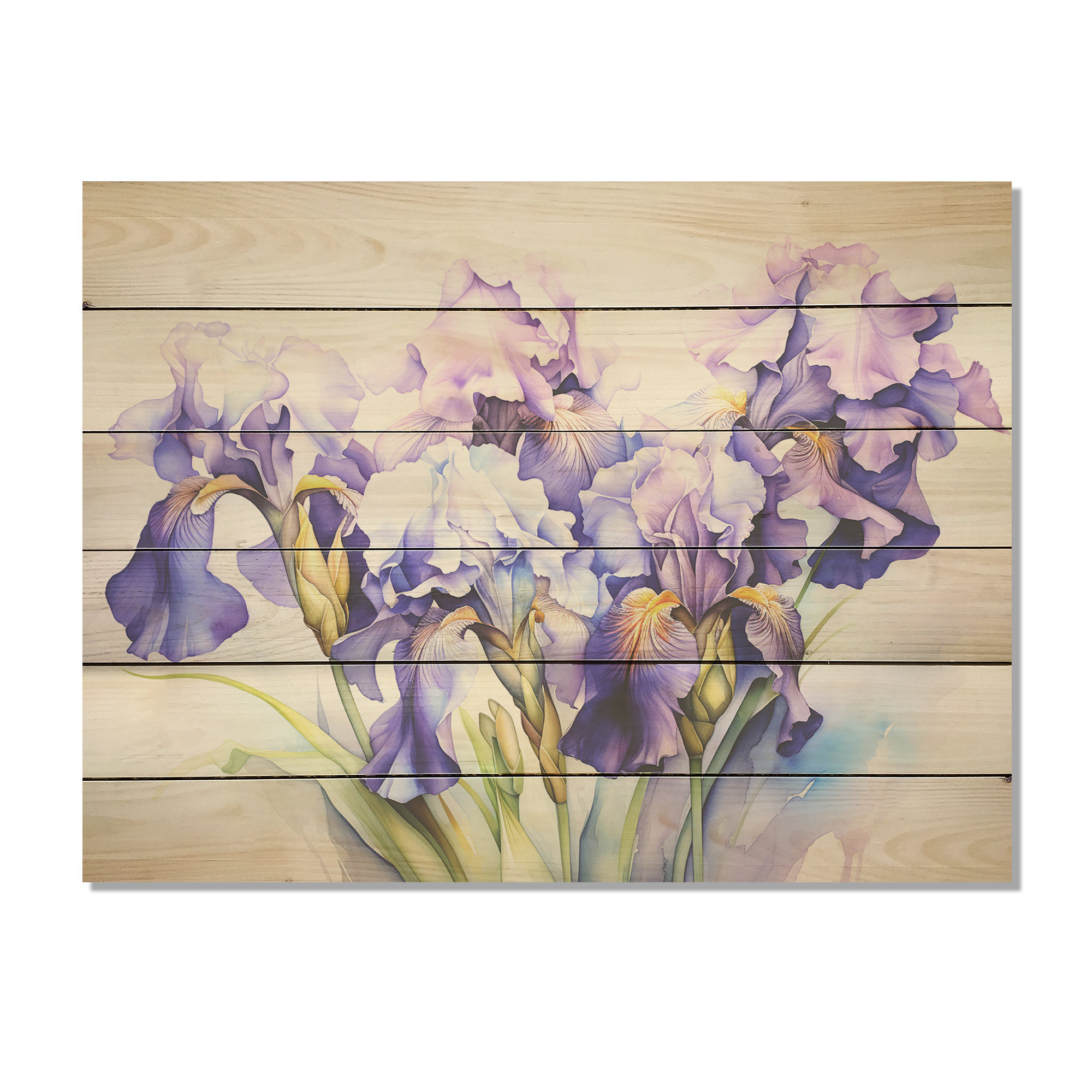 Lark Manor™ Purple Irises Minimalism Beauty Dream - Irises Wood Wall ...