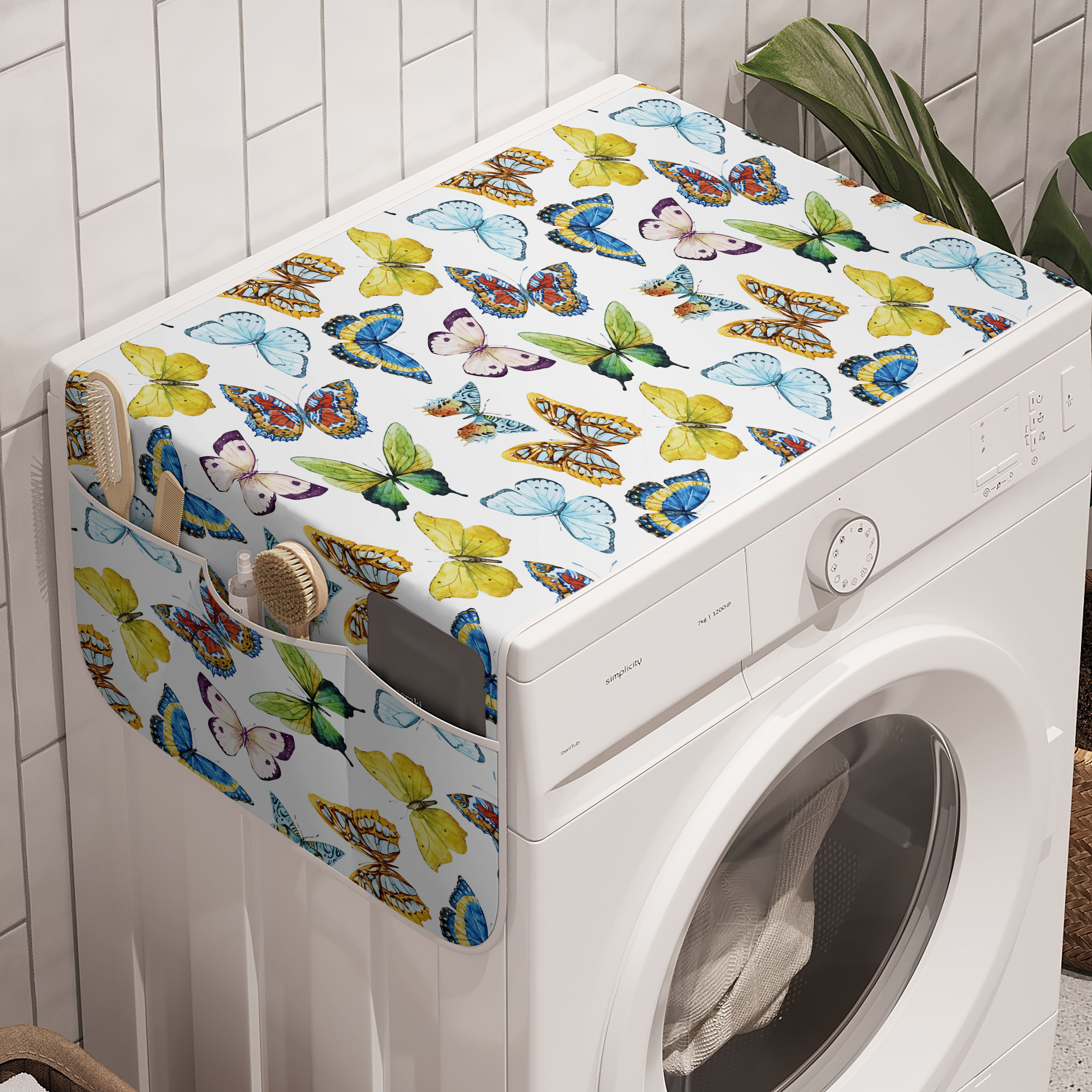 East Urban Home Butterfly Washing Machine Organizer Pack of 2 47" x 18. ...