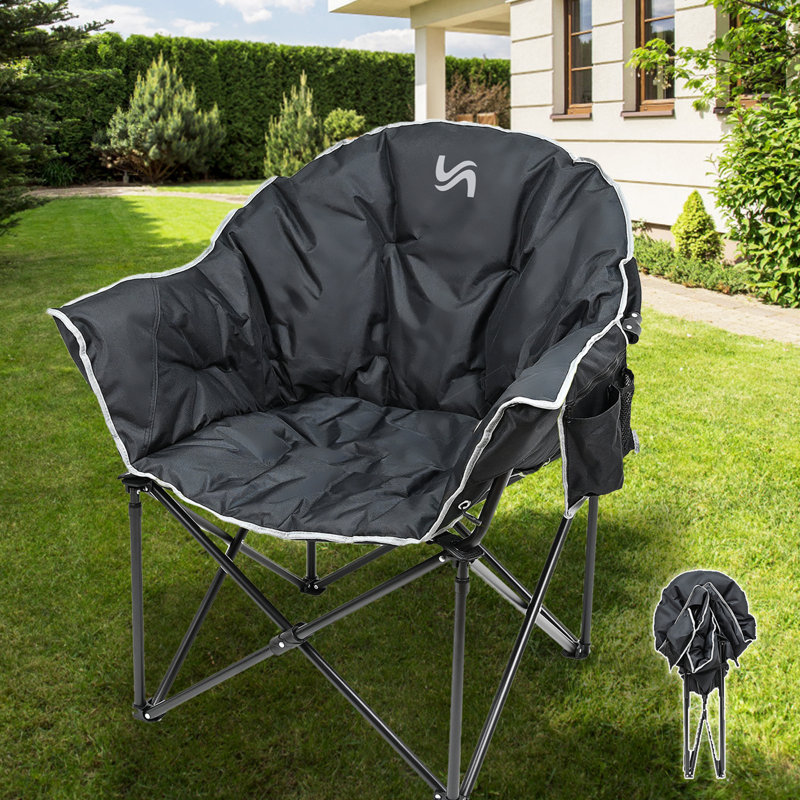 Arlmont & Co. Shabrie Oversized Camping Chair, Fully Padded Folding ...