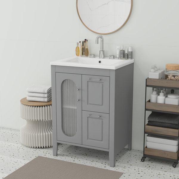 Ebern Designs Danyall 24'' Single Bathroom Vanity with Ceramic Top ...