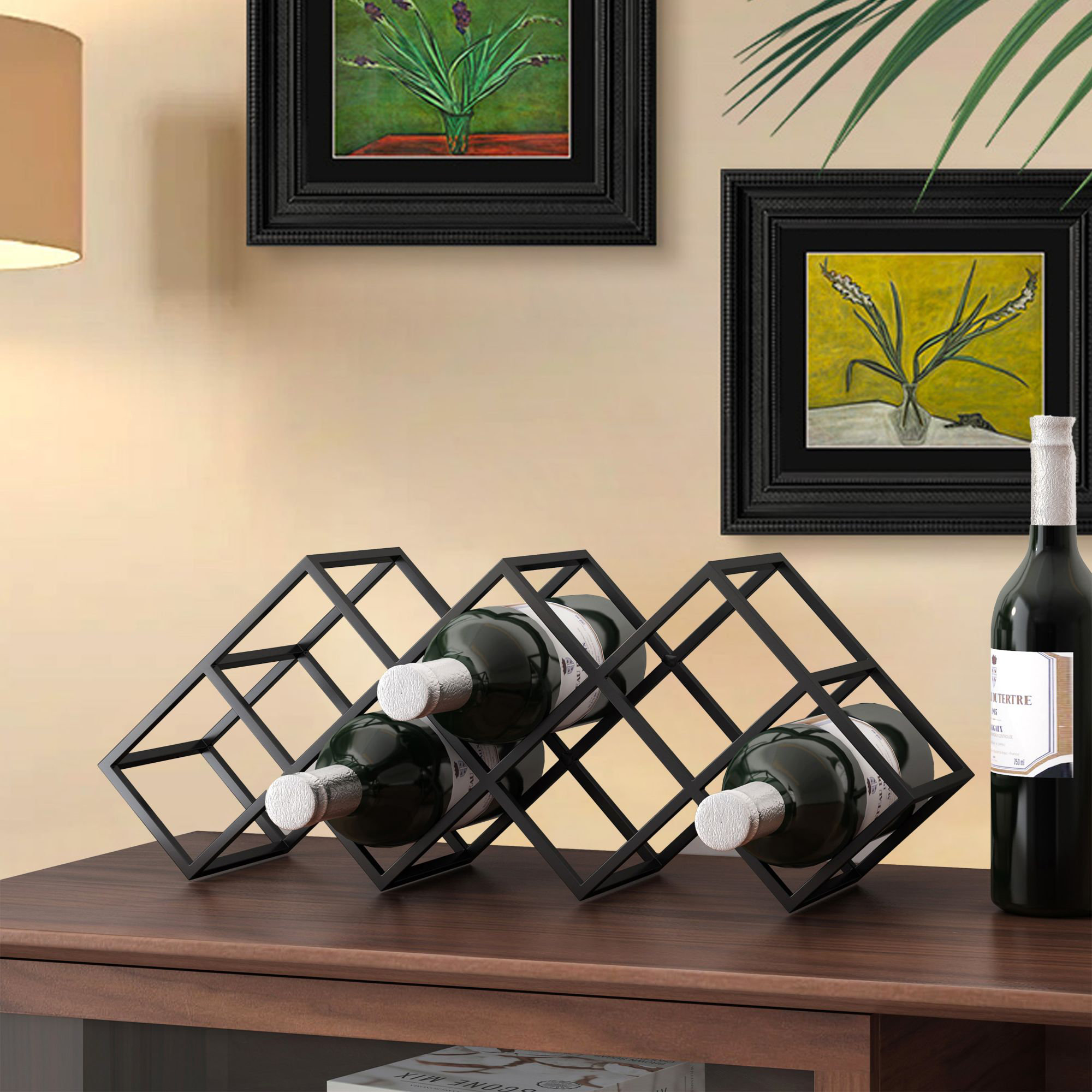 Wrought Studio™ Square Frame Table Top Wine Rack | Wayfair