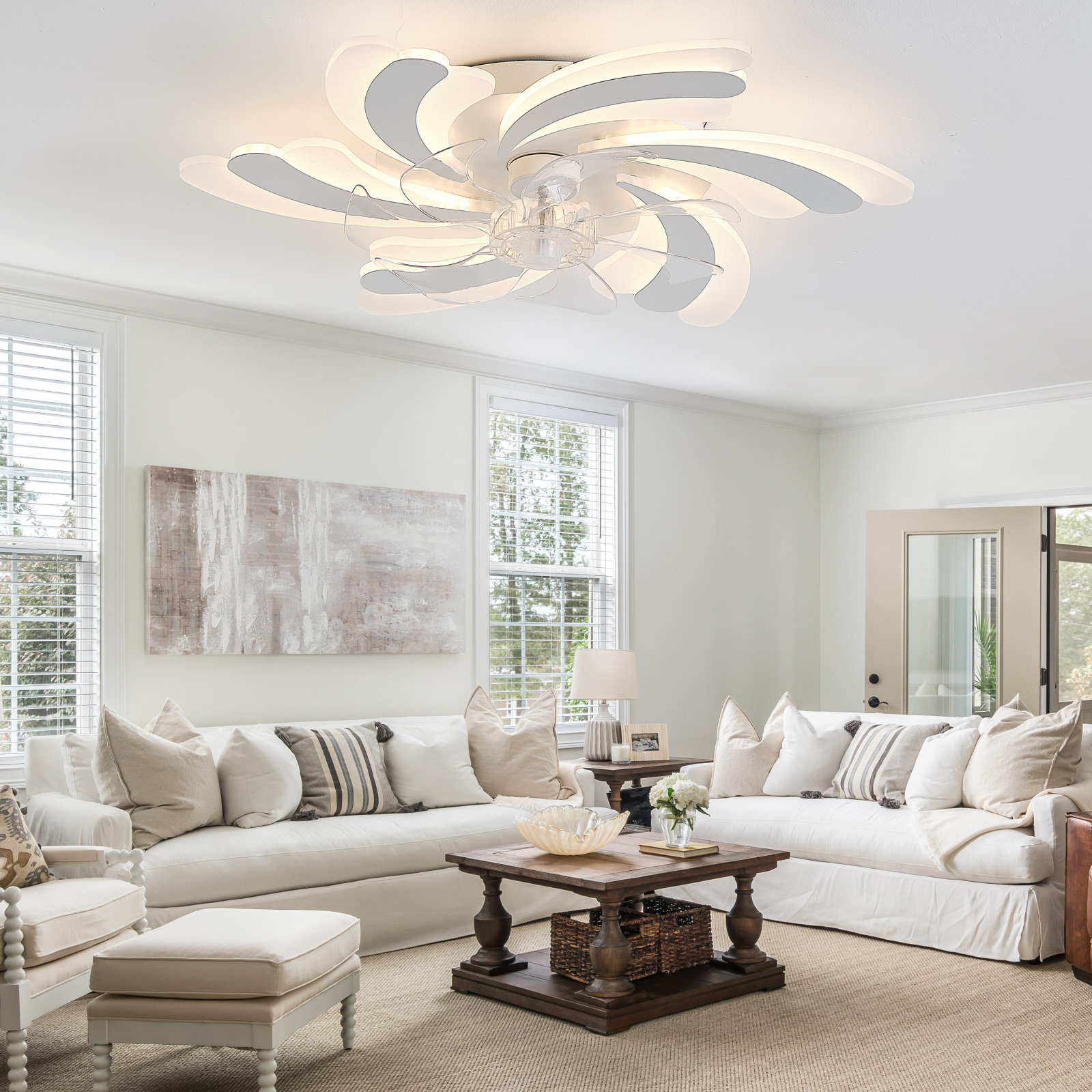 Wrought Studio™ 26.8-Inch Modern Ceiling Fan Light with 6-Speed ...