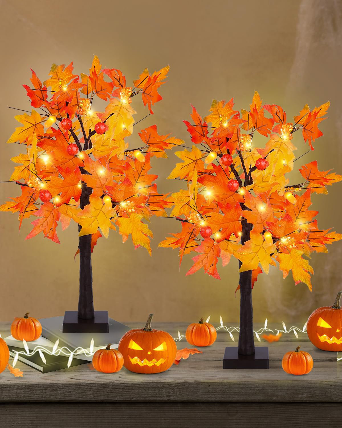 Ophelia & Co. Fall Maple Tree Light 2 Pack Fall Decorations USB ...