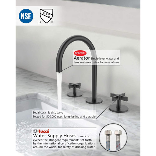 indare Widespread Faucet 2-handle Bathroom Faucet with Drain Assembly ...