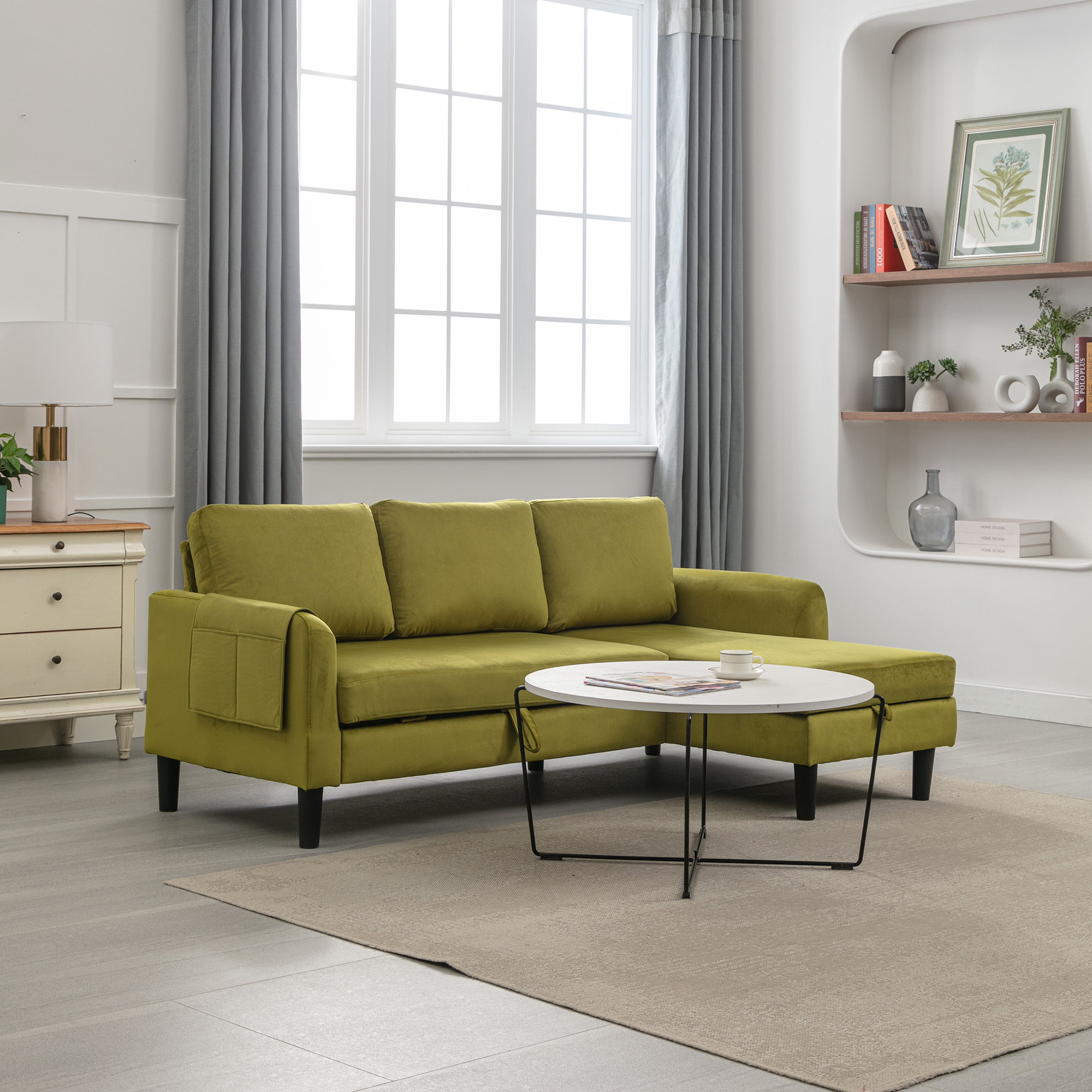 Latitude Run® Carveth 72.44" Wide Reversible Sleeper Sofa & Chaise ...