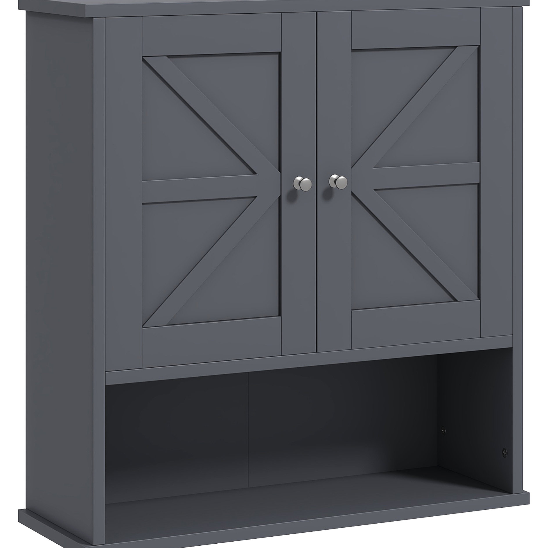 Ebern Designs Wall Mounted Bathroom Cabinet In Gray, With Design And ...