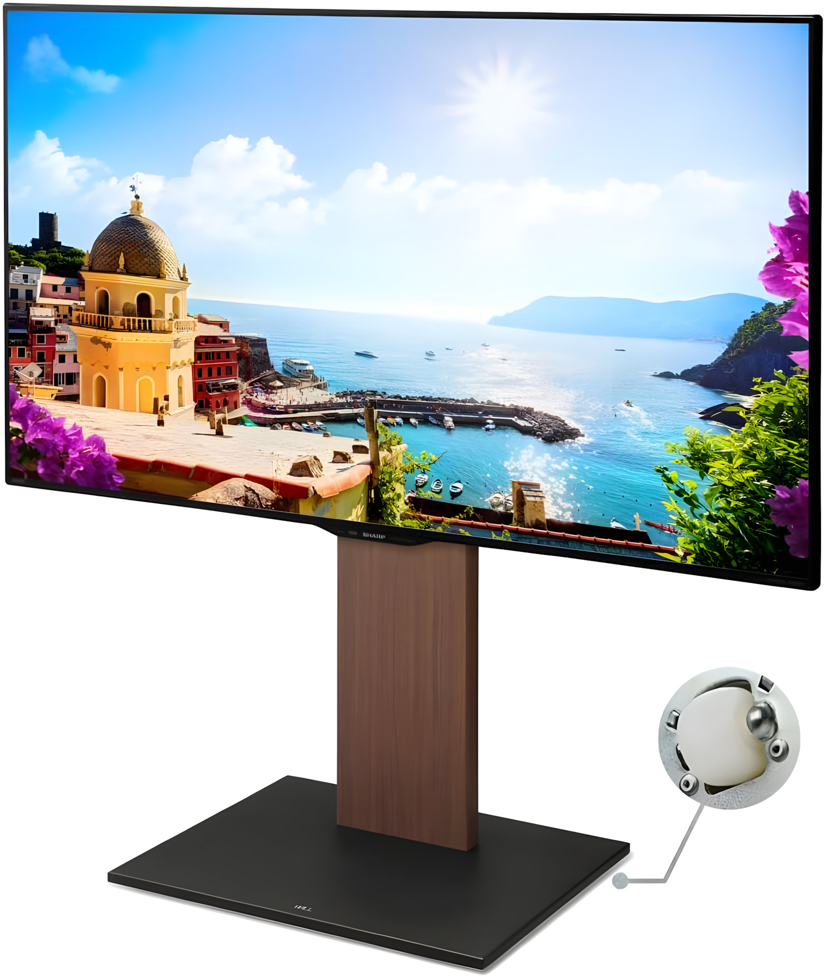 caimen Universal Rolling TV Stand With Concealed Wheels, Adjustable ...