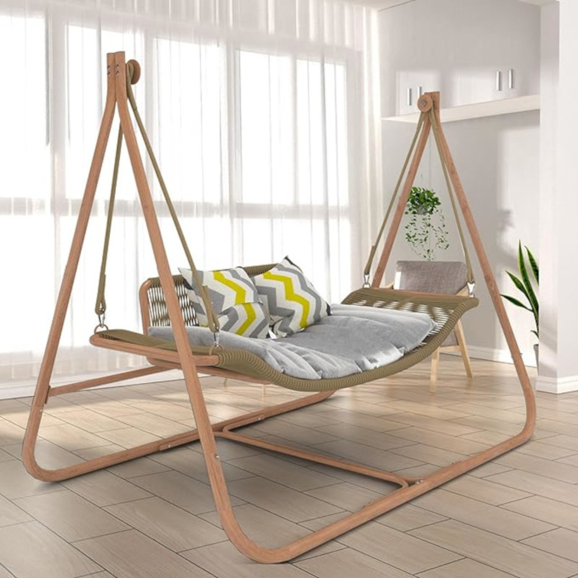 Bayou Breeze Oversized Rattan Hammock Swing Chair With Sturdy Metal ...