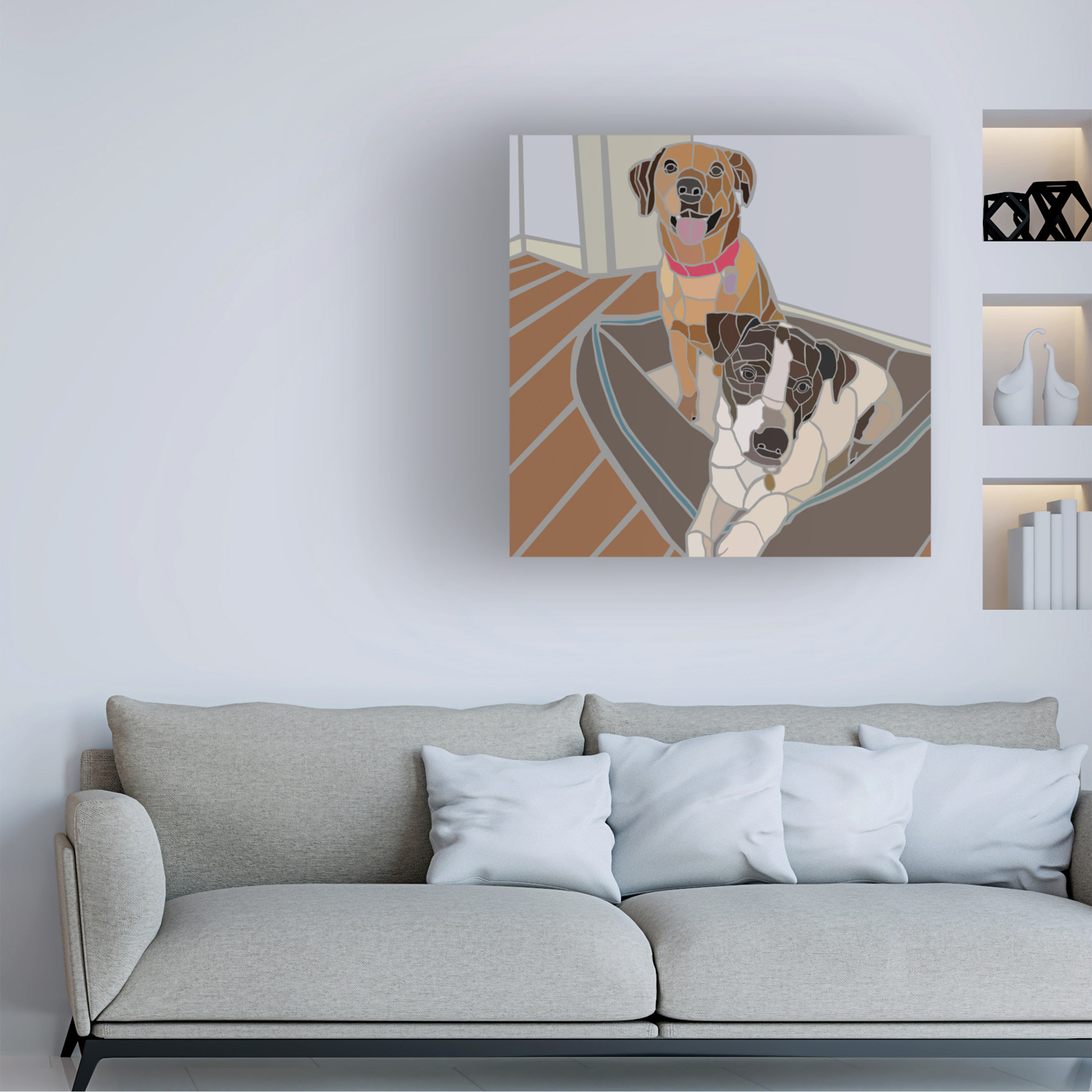 Ebern Designs Bolog Jonathan Mandell 2 Dawgs Portrait Canvas Art | Wayfair