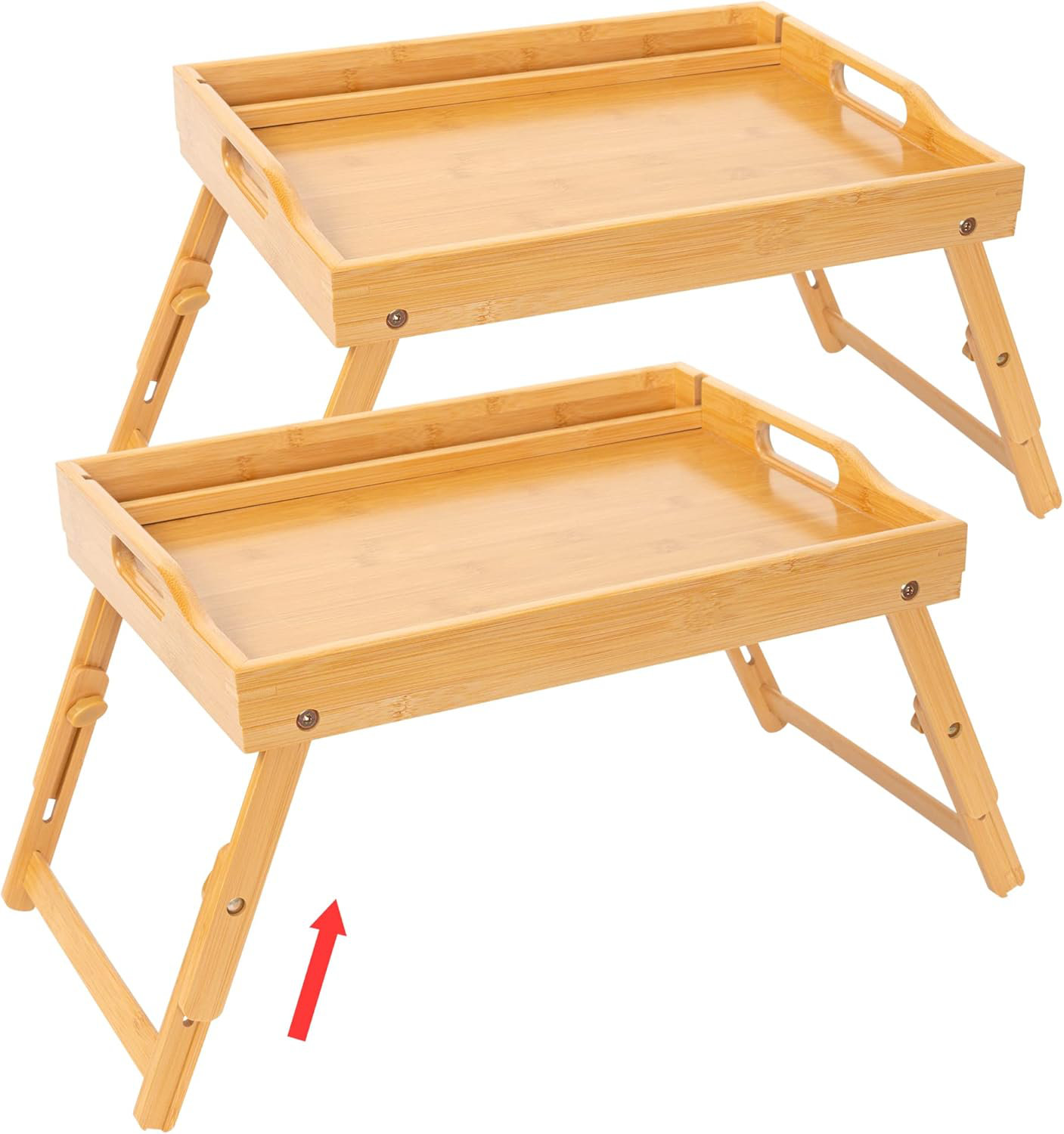 Loon Peak 2 Pack Bed Tray Table With Handles Folding Legs,Natural ...