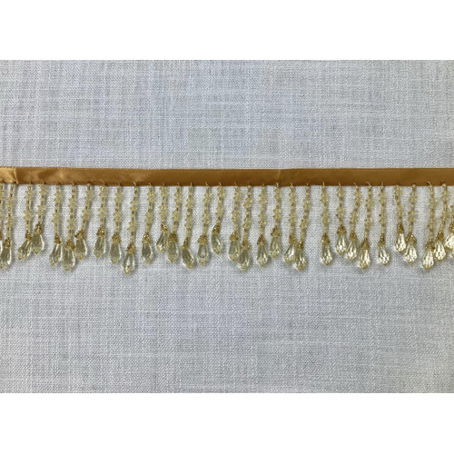 Rose Lace And Braid Crystal Beaded Fringe Trim 3" Width| Wayfair