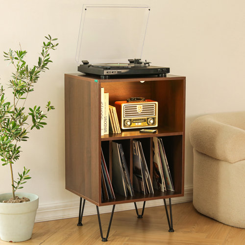 George Oliver Audio Rack with LED Lights & Reviews | Wayfair