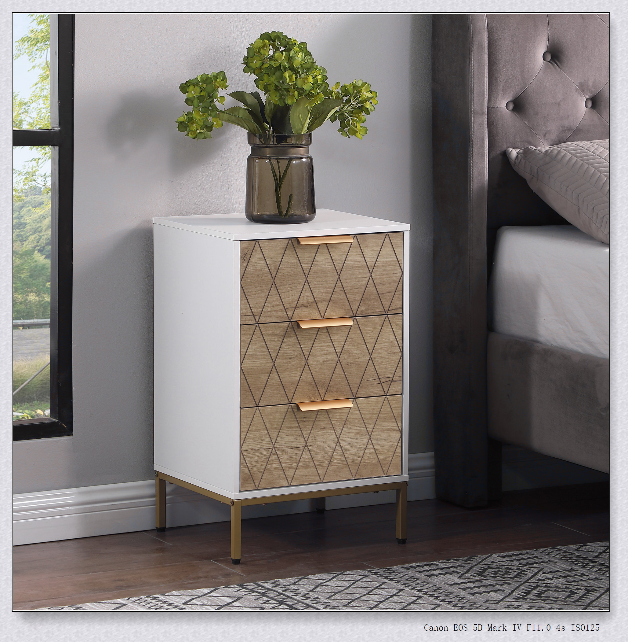 George Oliver Mid-Century Modern Nightstand With 3 Spacious Drawers ...
