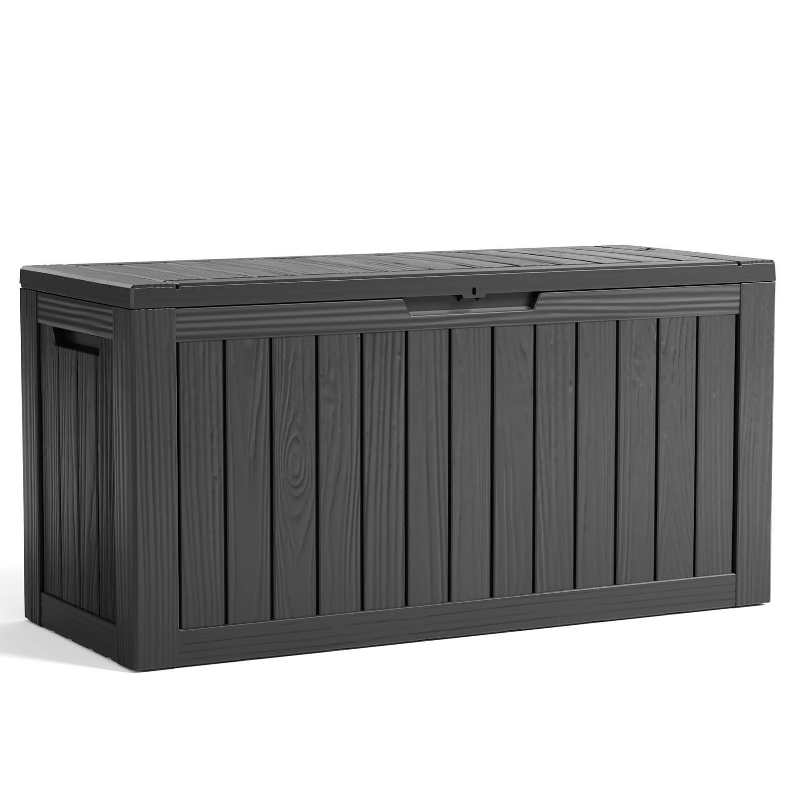 LGHM Lockable Resin Deck Box,outdoor Black Storage Box For Patio ...