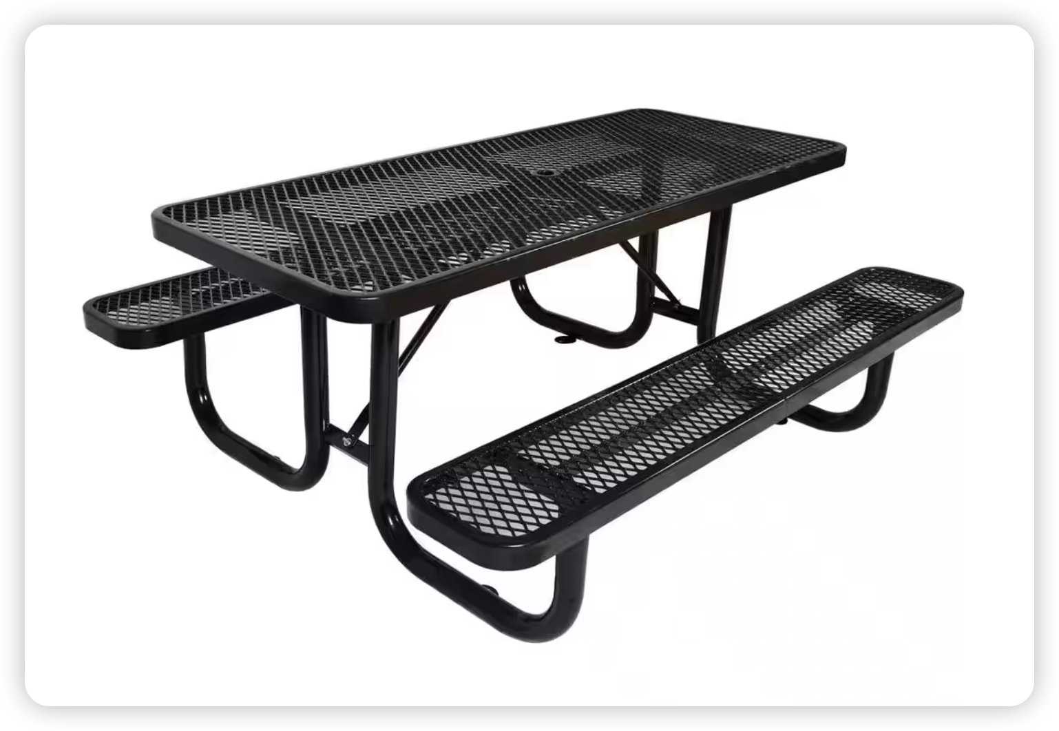 17 Stories Rectangular Outdoor Steel 6 Ft. Picnic Table With Bench ...