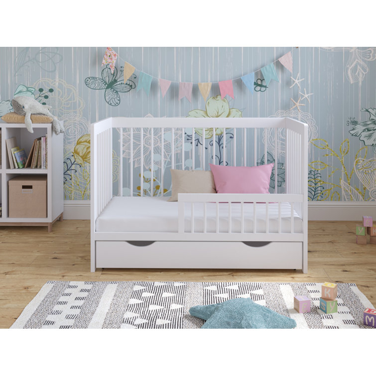 Harriet Bee Adwolf Cot Bed with Drawer and Mattress & Reviews | Wayfair ...
