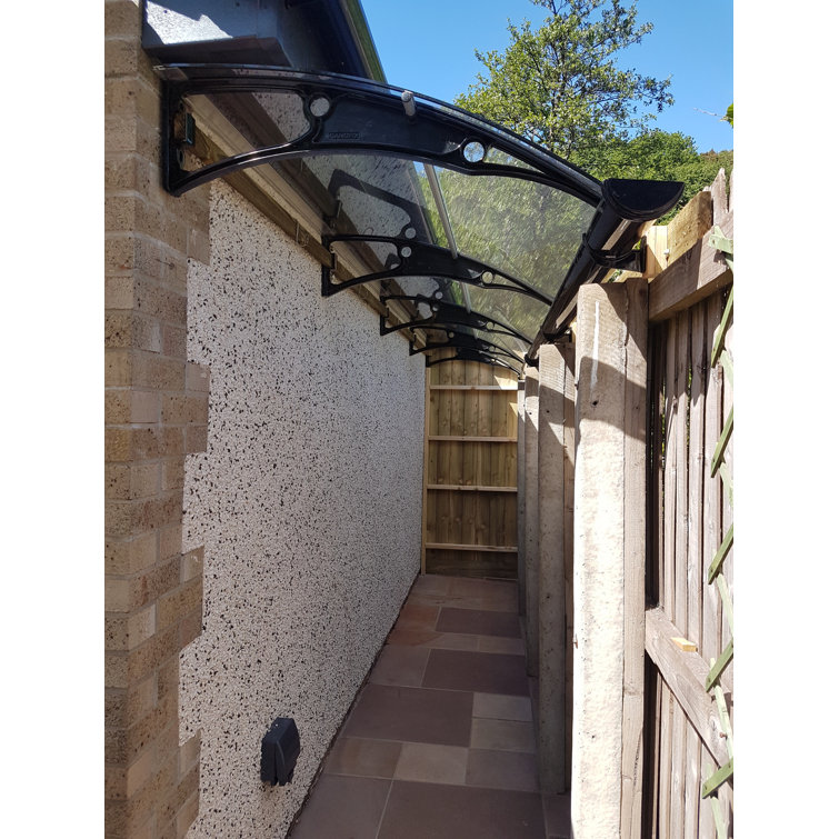 Dakota Fields Mercersville 1.5m Width x 1.27m Depth Door Canopy Grey ...