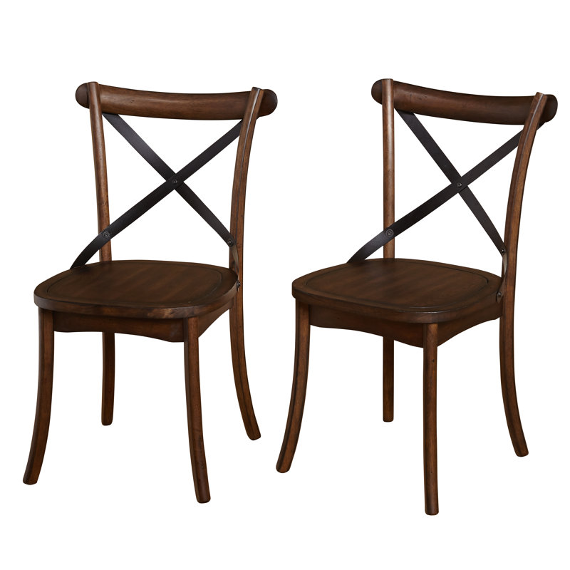 Rosalind Wheeler Cramlington Wood and Steel X-Back Side Chair & Reviews ...