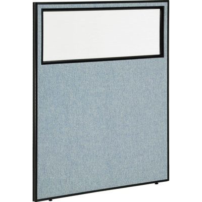 Interion Blue Office Partition Panel With Partial Window | Wayfair