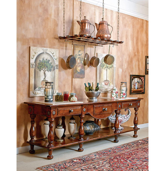 David Michael Wood Handcrafted Rectangle Hanging Pot Rack | Wayfair