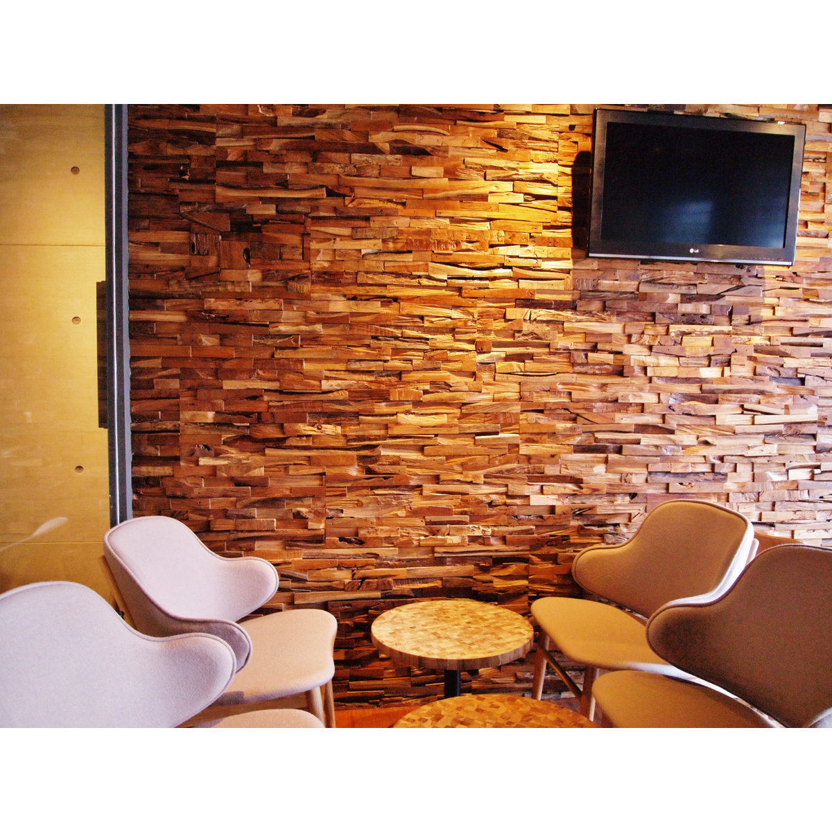 Java Creations Matrix 12" x 48" Reclaimed Engineered Wood Wall ...