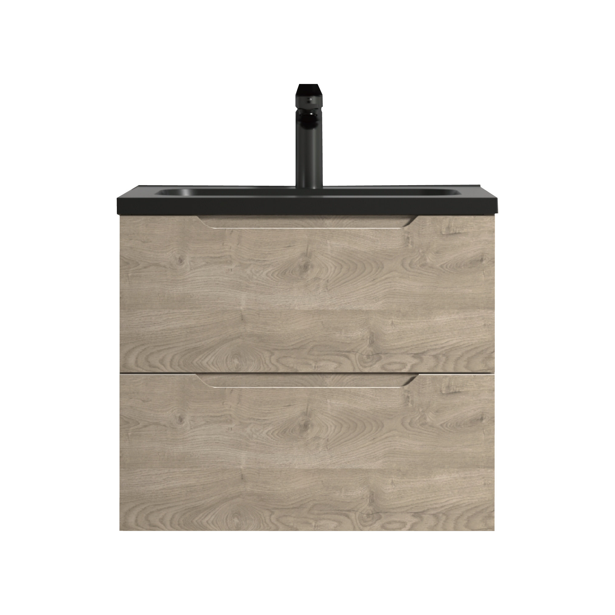 TONA Passonno Bathroom Wall-mounted Single Sink Vanity With Black ...