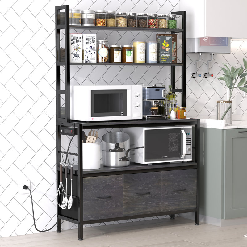 17 Stories 39.37'' Steel Standard Baker's Rack With Power Outlets ...